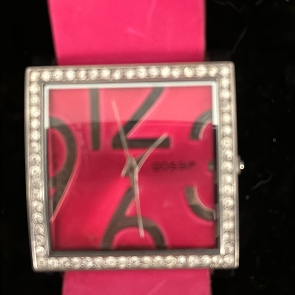 Gossip | Accessories | Gossip Oversized Fuschia Pink Silver Watch Wide ...